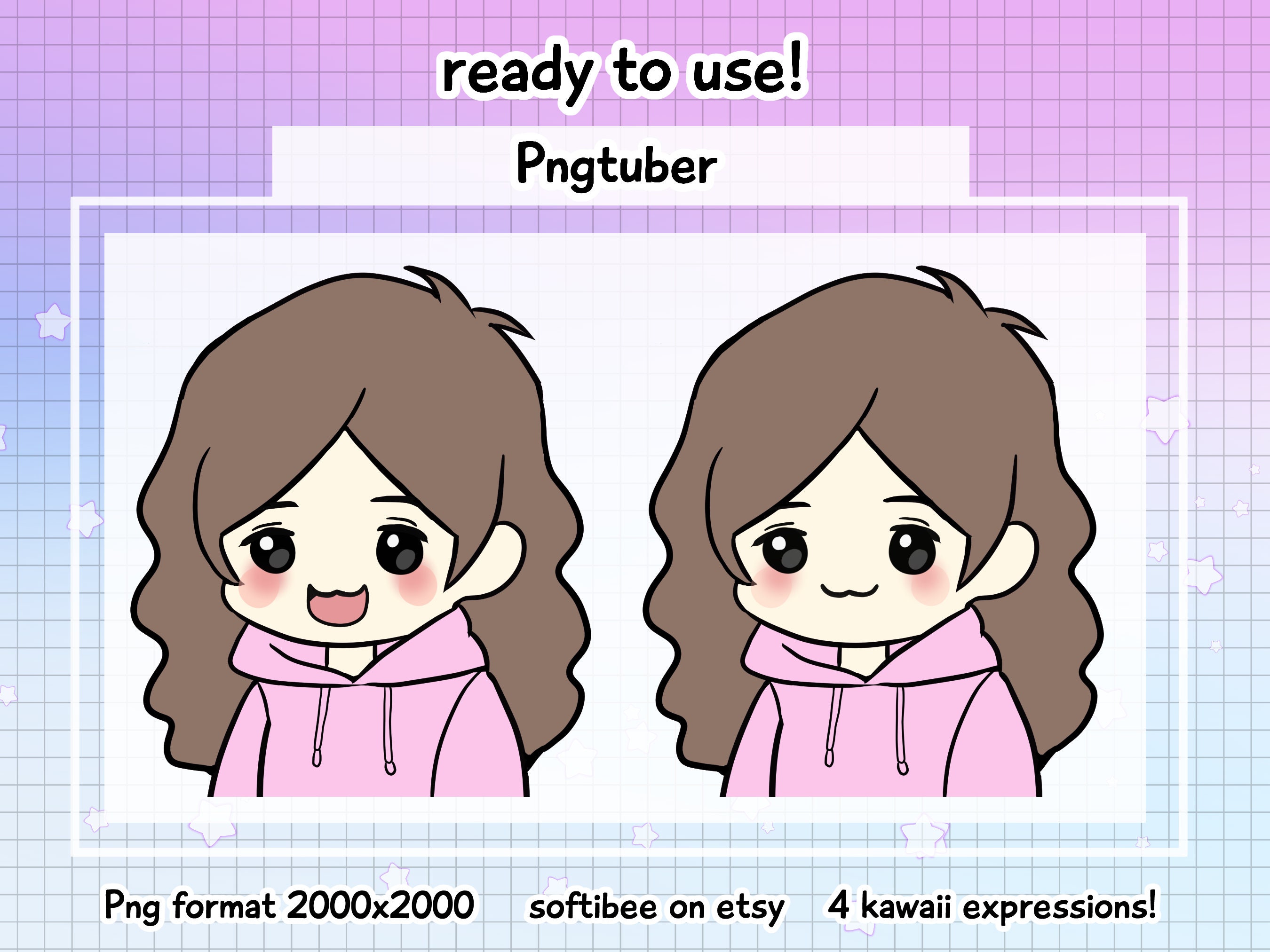 Png Tuber / Vtuber Model Gamer Girl! X4 Kawaii Pngtuber Premande With ...