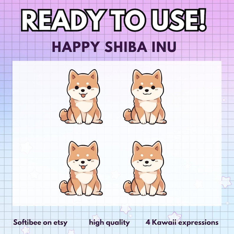 Shiba Inu Pngtuber Dog Vtuber Model for Twitch | 4x Png Tuber Reactive ...