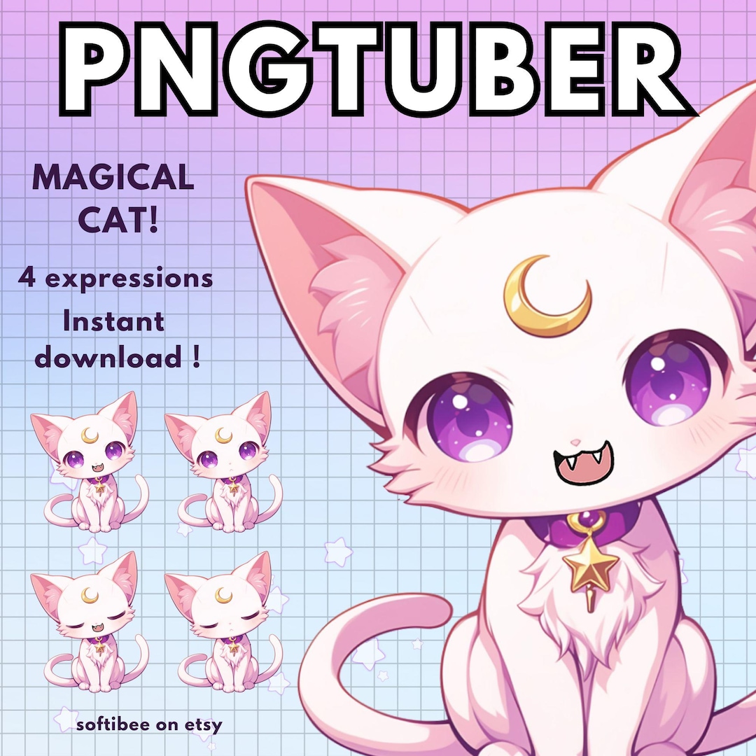 Cat Pngtuber Model | 4x Anime Png Tuber | Reactive Discord Avatars ...