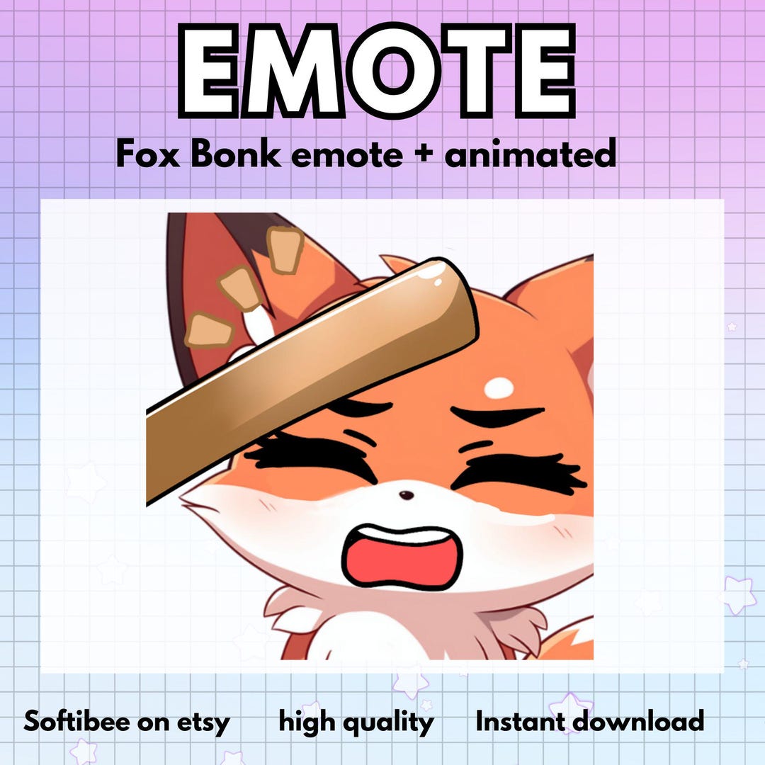 Bonk Animated Emote Fox Kawaii ! Animated Twitch Fox Emotes Single ...