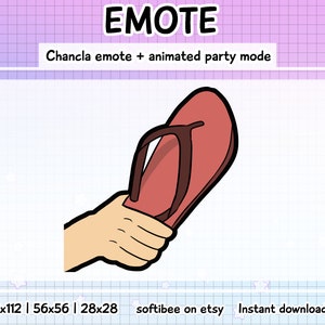 Chancla Emote for Twitch Emotes | Animated Emote Party Mode & Static ...