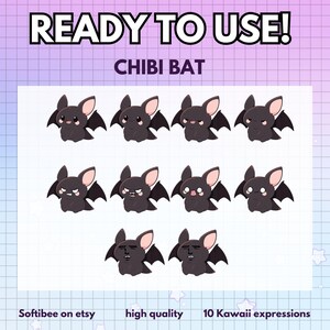 Bat Pngtuber ! X10 V-tuber Premade Png Tuber | Black Chibi Vtuber ...
