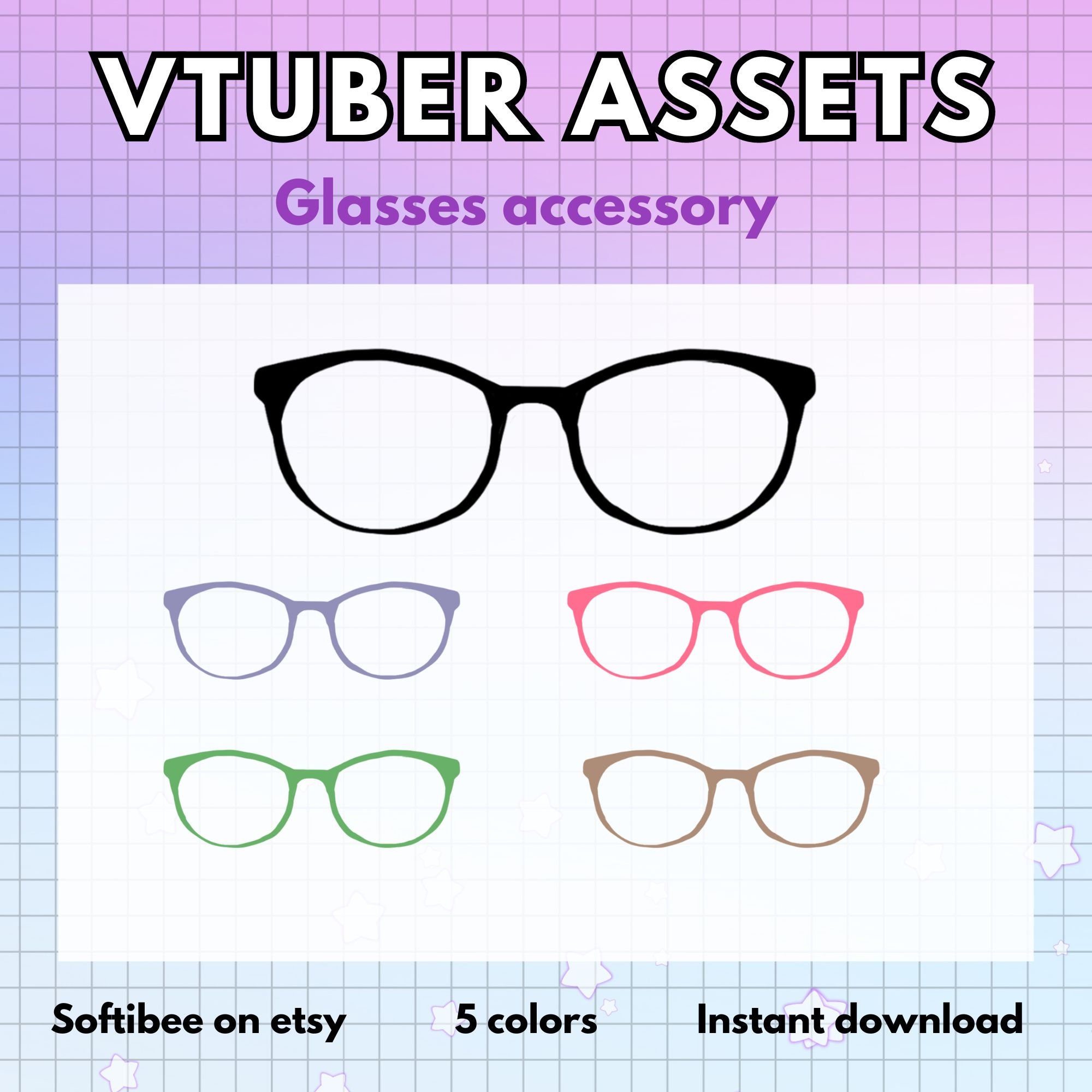 Assets Vtuber Glasses X5 Color for Vtubers & Pngtuber Giftuber | Vtuber ...