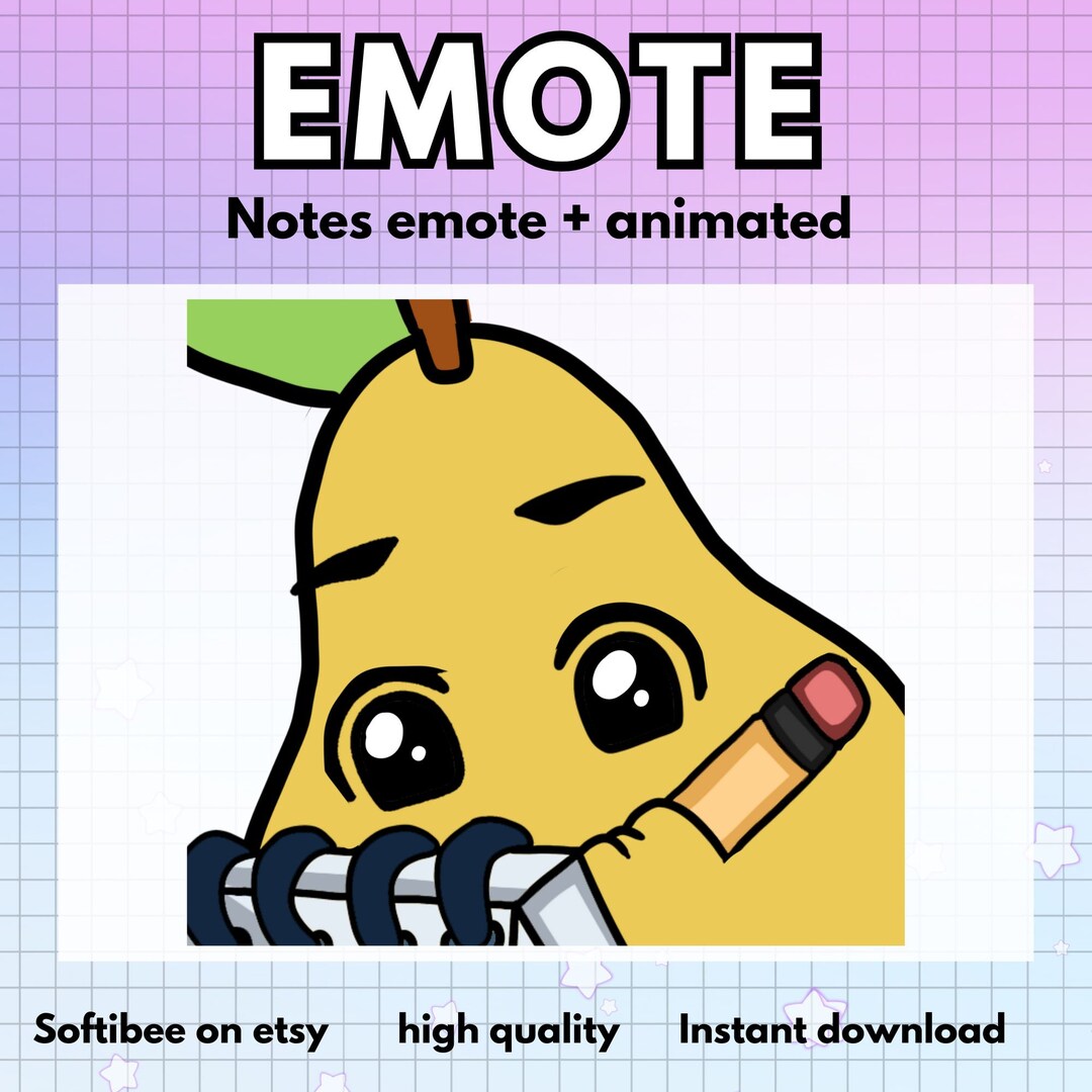 Animated Emote Taking Notes Emote Pear Fruit Animated Twitch Emotes ...