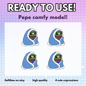 Vtuber Frog Pepe for Twitch | 4x Pepe Under Blanket Cozy Pngtuber ...