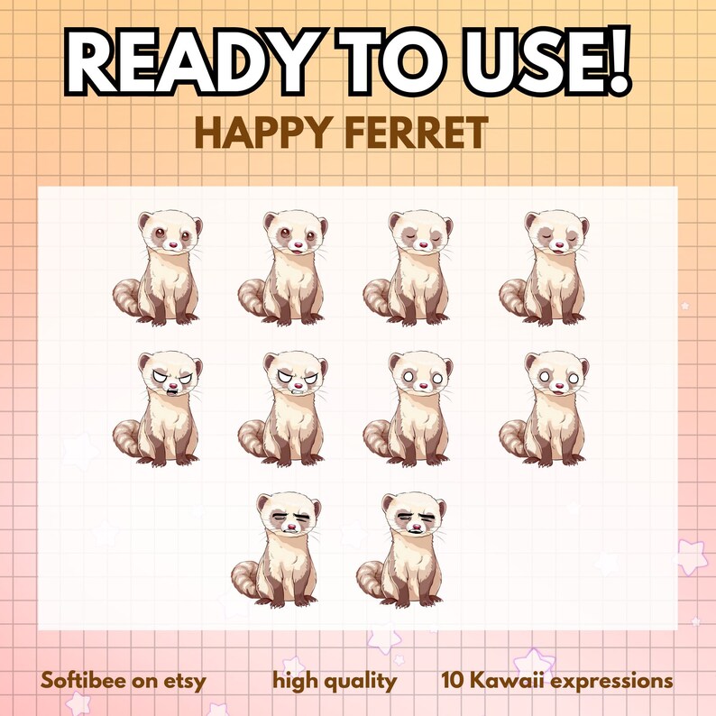 Ferret Pngtuber Model ! X10 V-tuber Premade Png Tuber | Ferret Vtuber ...