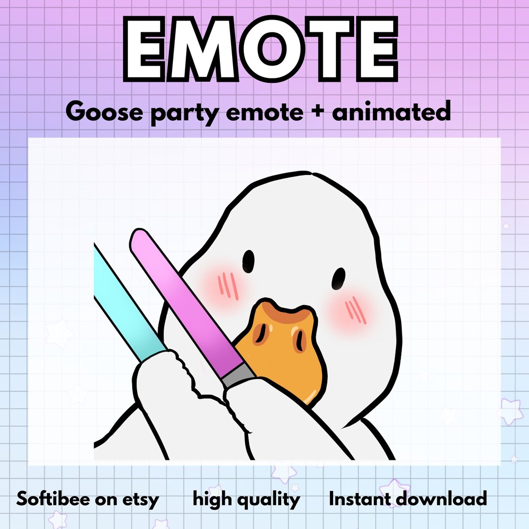 Goose Chibi Emote Animated Cute Party | Kawaii Animal Twitch Emotes ...