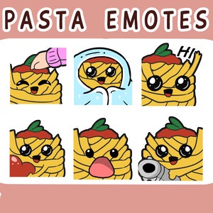 Twitch Emotes Pasta 6x Pack, Kawaii Food Emotes for Gaming Streaming ...