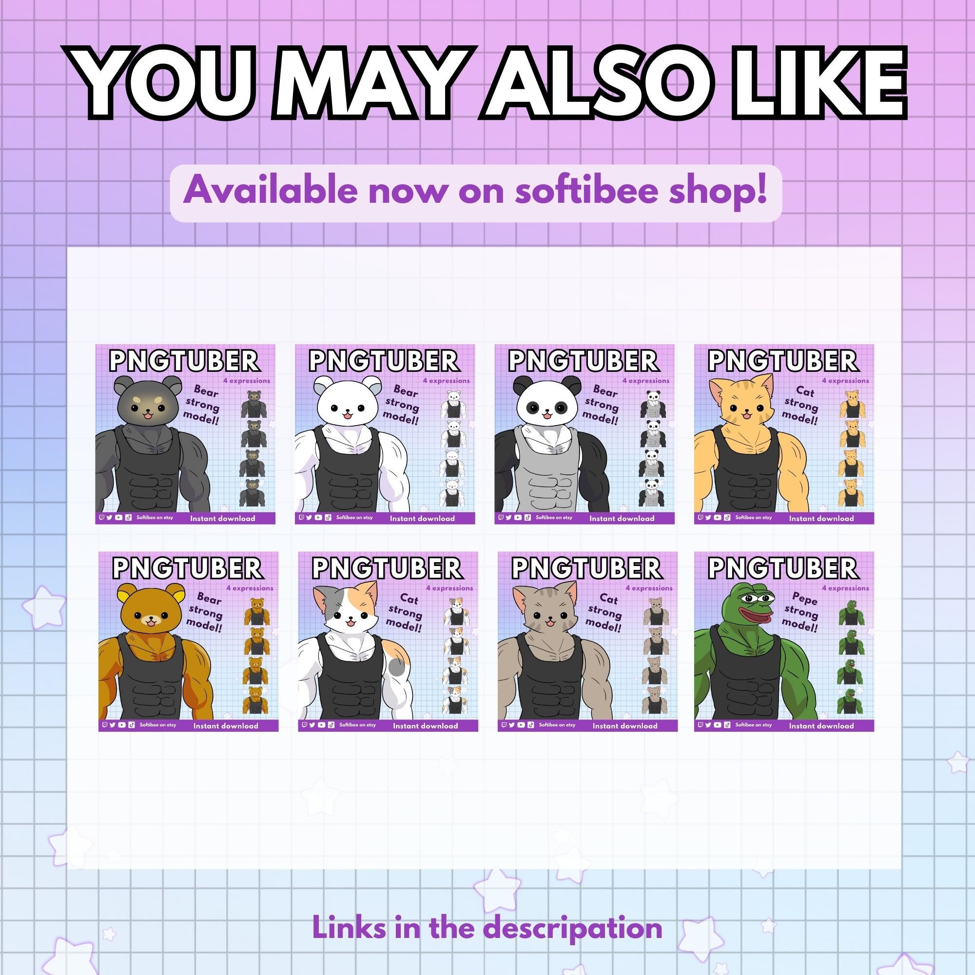 Cat Pngtuber Male Model ! X4 Gym Bro Avatars | Black Cat Vtuber Model ...