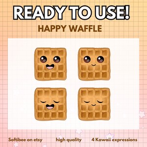 Waffle Pngtuber | 4x Kawaii Food Chibi Waffle Vtuber Model for Twitch ...
