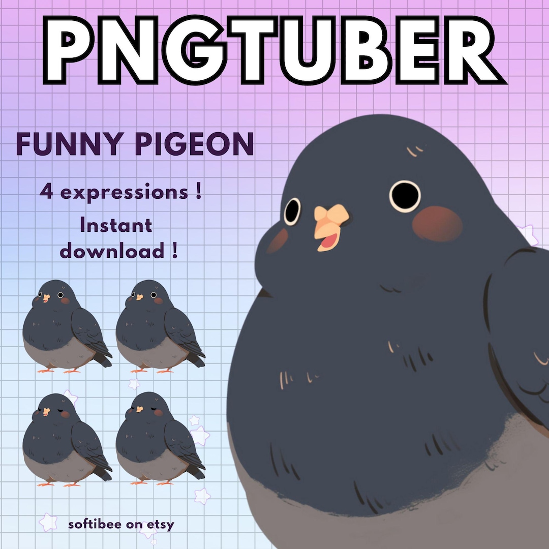 Pigeon Pngtuber Twitch Bird Vtuber Model for Streaming | 4x PNG Tuber ...