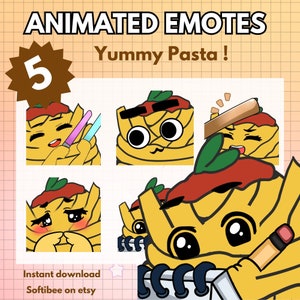 Cute Chibi Boy Pasta Animated Emotes Twitch Noodle Pack ! X5 Bonk Gun ...