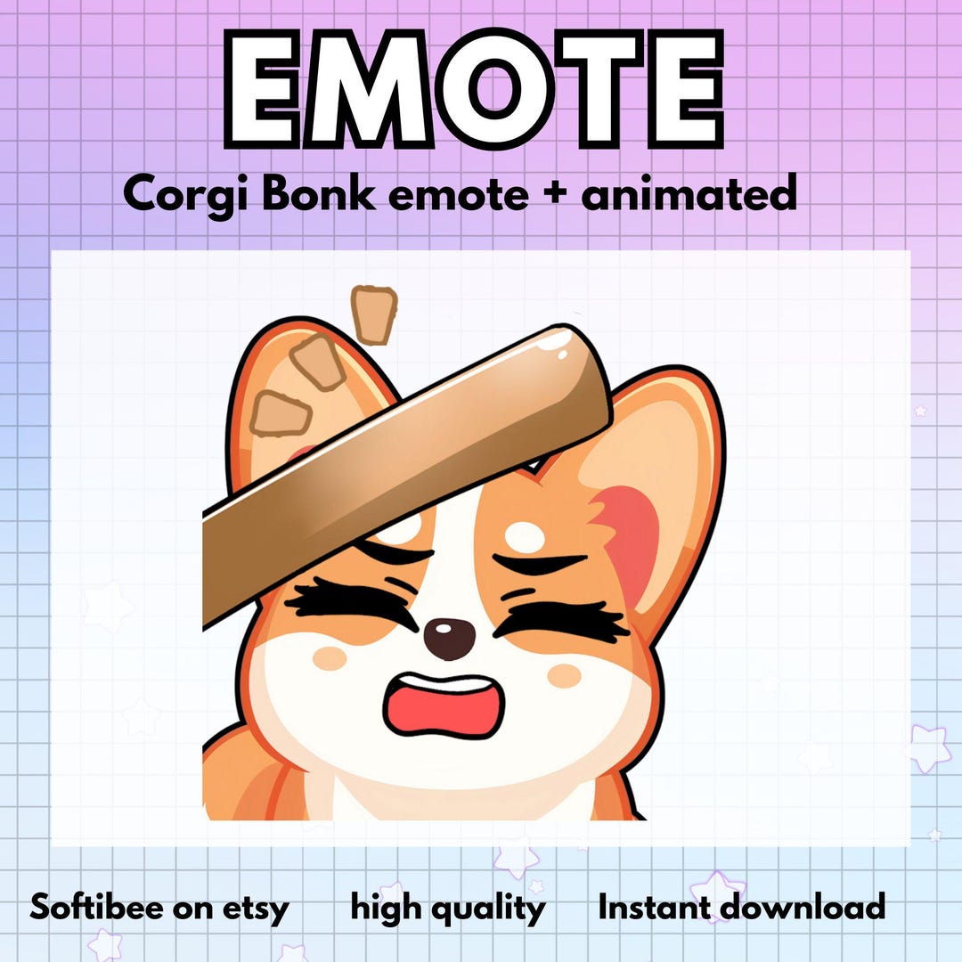 Bonk Animated Emote Corgi Kawaii Animated Twitch Corgi Emotes Dog ...