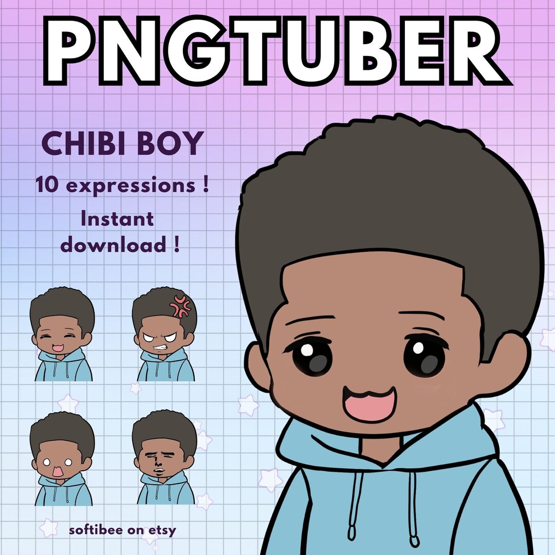 Dark Skin Pngtuber Male Model ! 10x Png Tuber Boy Dark Skin Vtuber ...