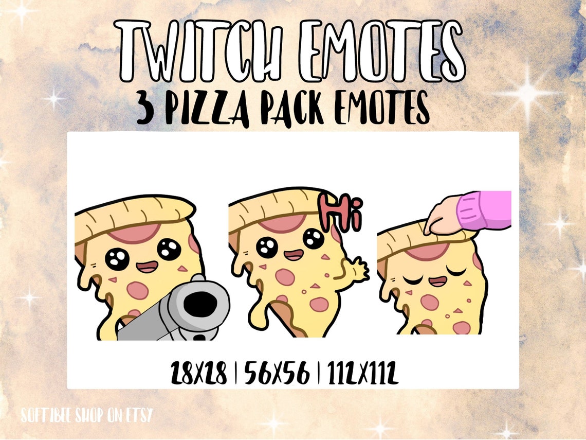 Food Emotes X3 Twitch Pizza Emotes Kawaii Emote Pack Anime - Etsy