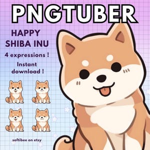 Shiba Inu Pngtuber Dog Vtuber Model for Twitch | 4x Png Tuber Reactive ...