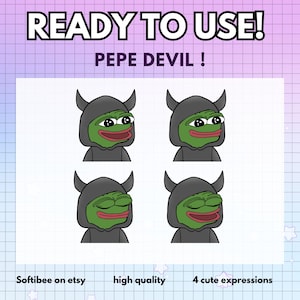 Pngtuber Frog Pepe Vtuber | Black Devil Edition | 4x Reactive Png Tuber for Twitch & Youtube ...