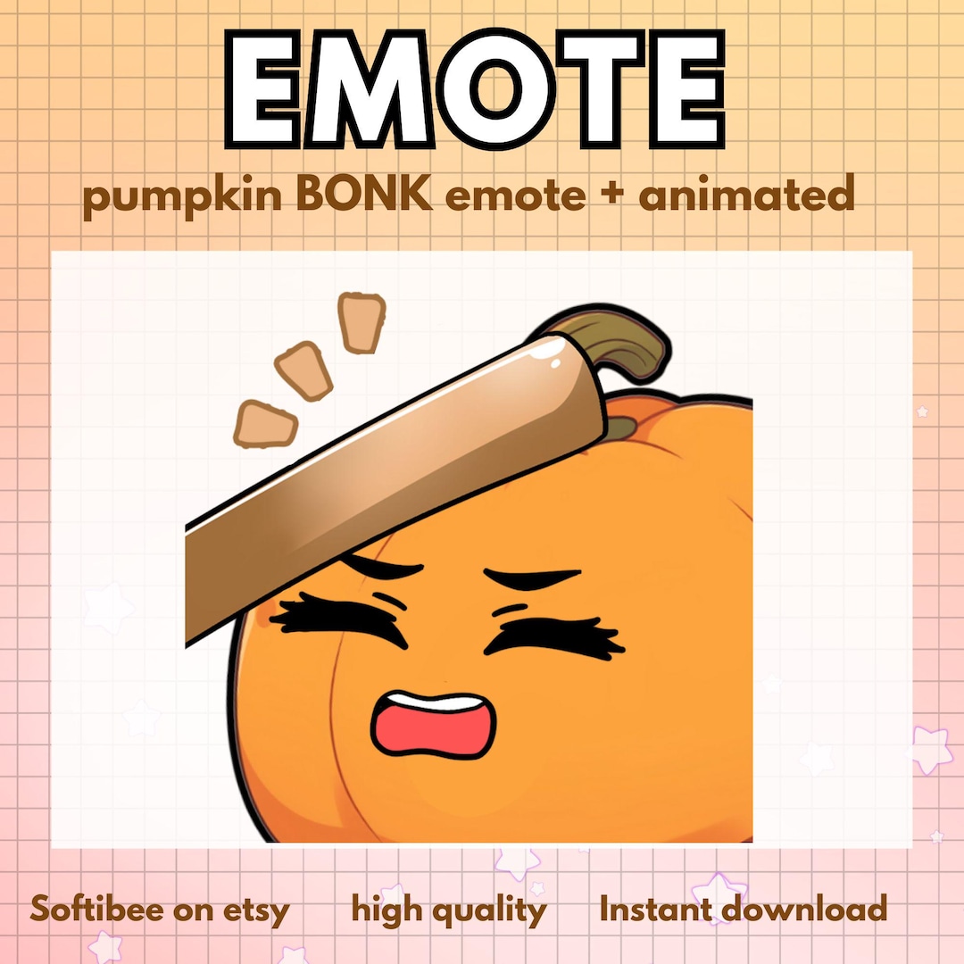 BONK Animated Emote Pumpkin Kawaii ! Halloween Animated Twitch Emotes ...