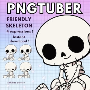 Skeleton Pngtuber Model | Chibi Pngtuber Model Vtuber Male | Twitch ...