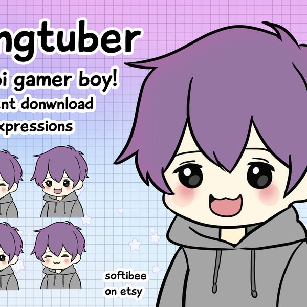 Purple Hair Vtuber - Etsy