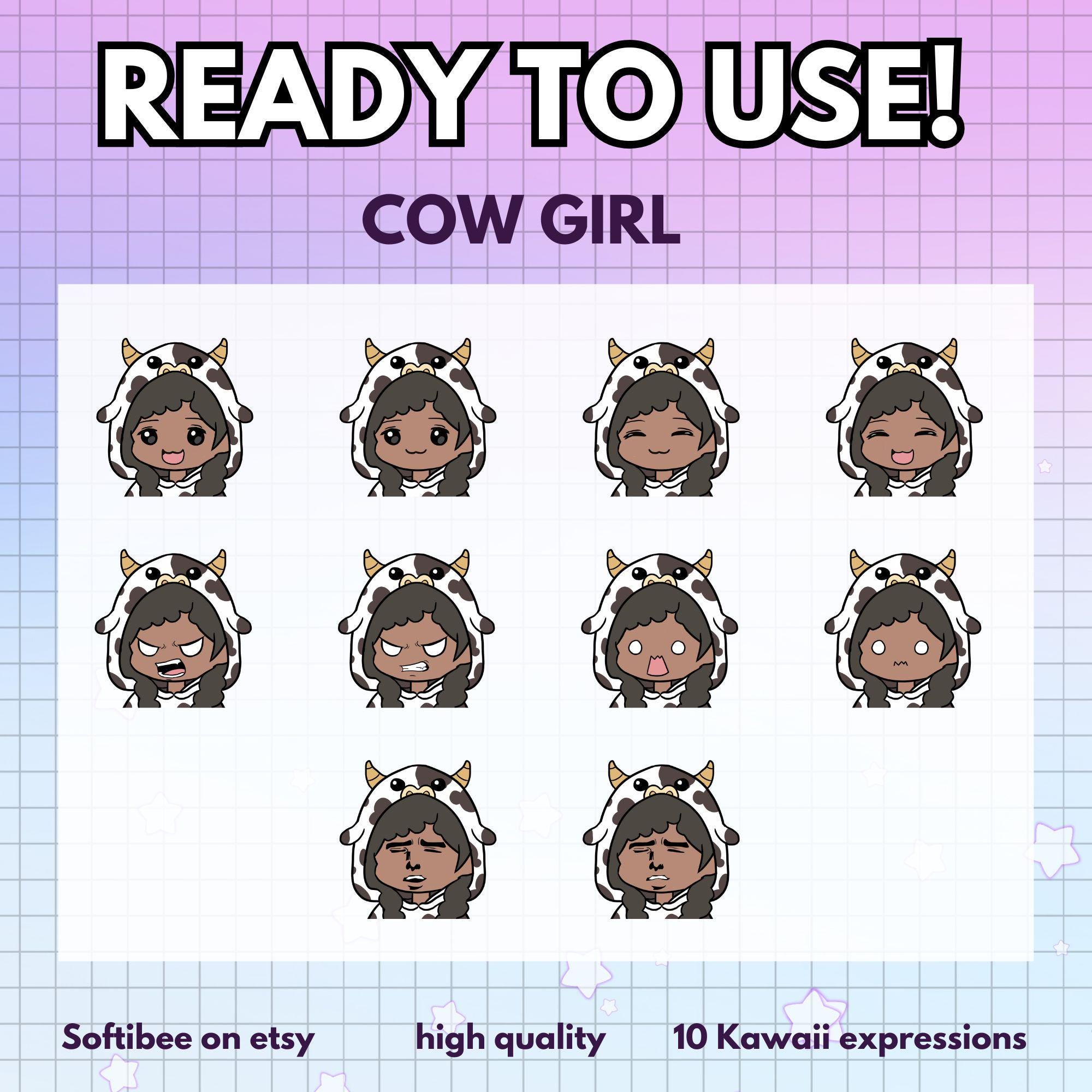 Pngtuber Girl Model Cow 10x Chibi Dark Skin Skin Hair Png Tuber Avatars ...