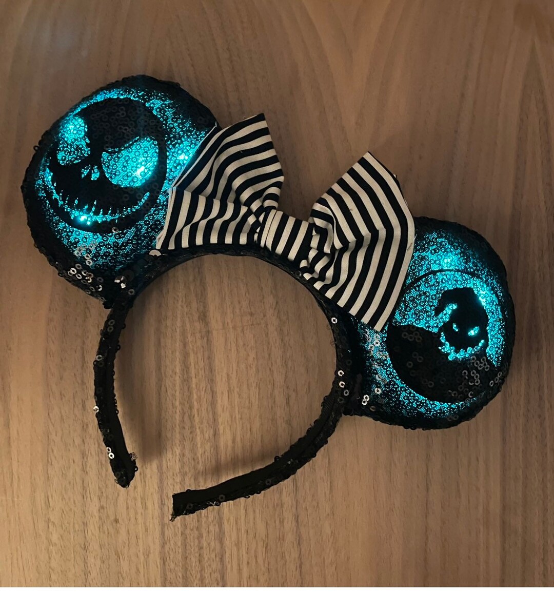 Jack Skellington Mouse Ears, NBC Mouse Ears, Oogie Boogie Ears, Glow ...