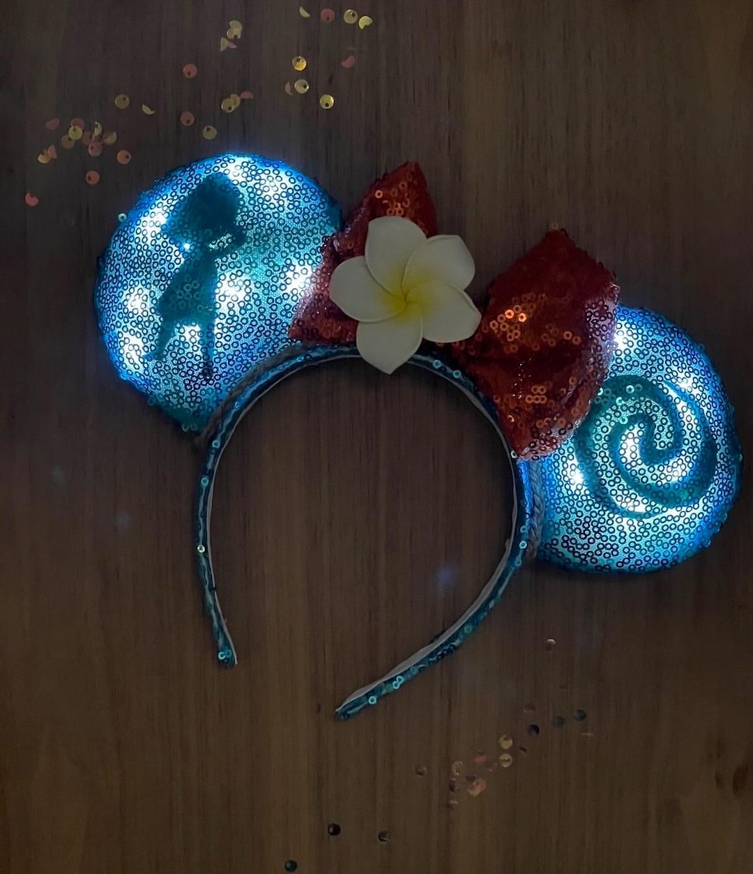 Moana Mouse Ears I, Hawaiian Flower Mouse Ears, Custom Handmade Disney ...