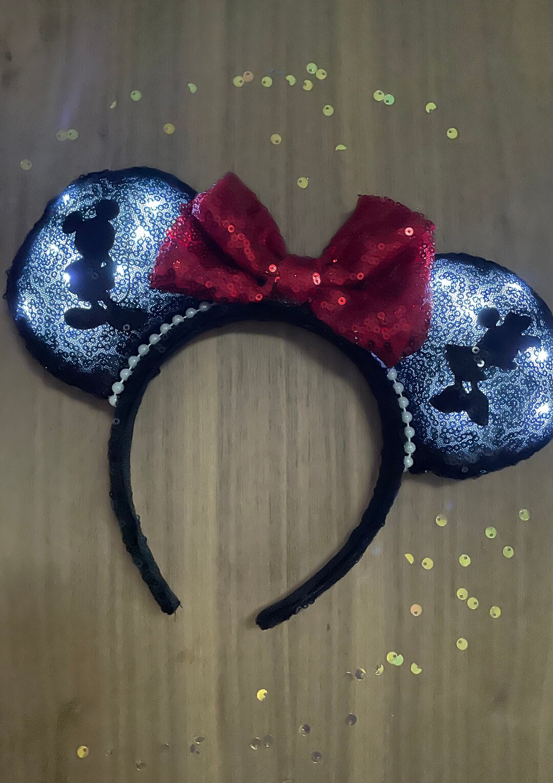 Mickey Mouse Ears, Minnie Mouse Ears, Glow Ears, Custom Handmade Disney ...