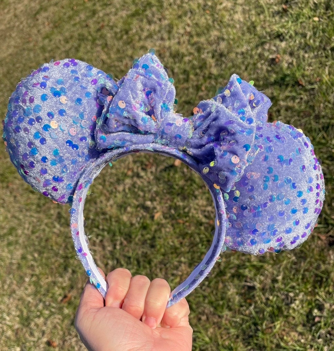 Custom Handmade Disney Inspired Mickey Ears- Purple Sequin Mouse Ears ...