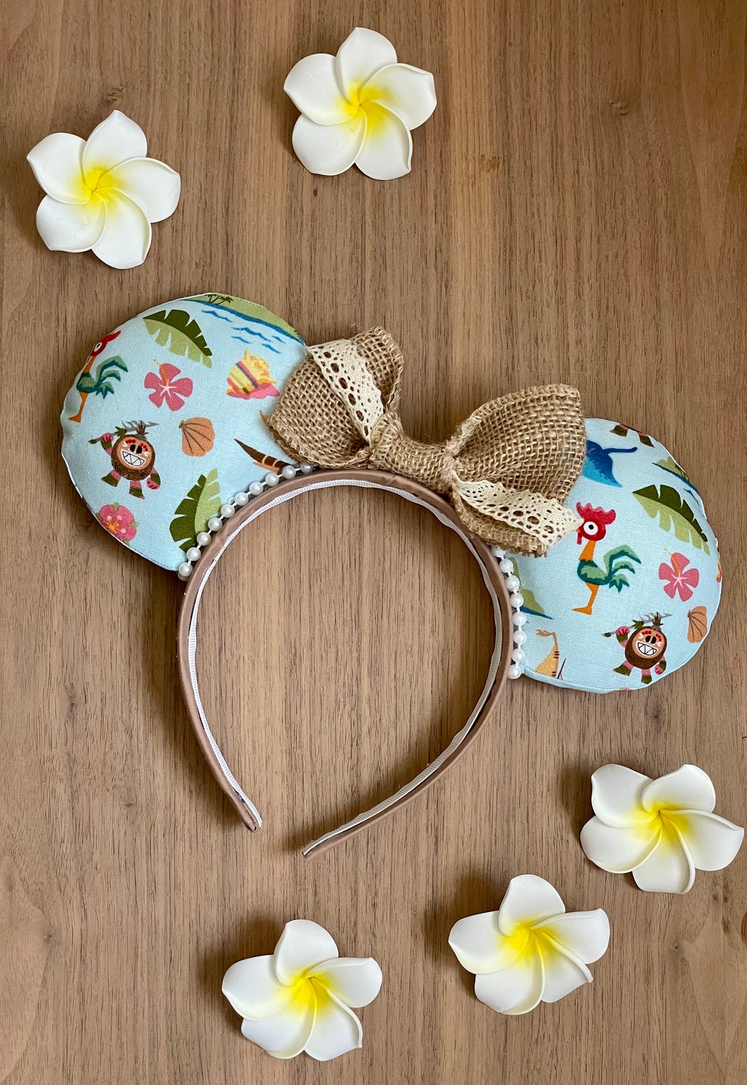 Moana Mouse Ears, Princess Mouse Ears, Custom Handmade Disney Inspired ...