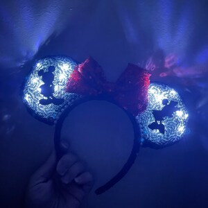 Mickey Mouse Ears, Minnie Mouse Ears, Glow Ears, Custom Handmade Disney ...