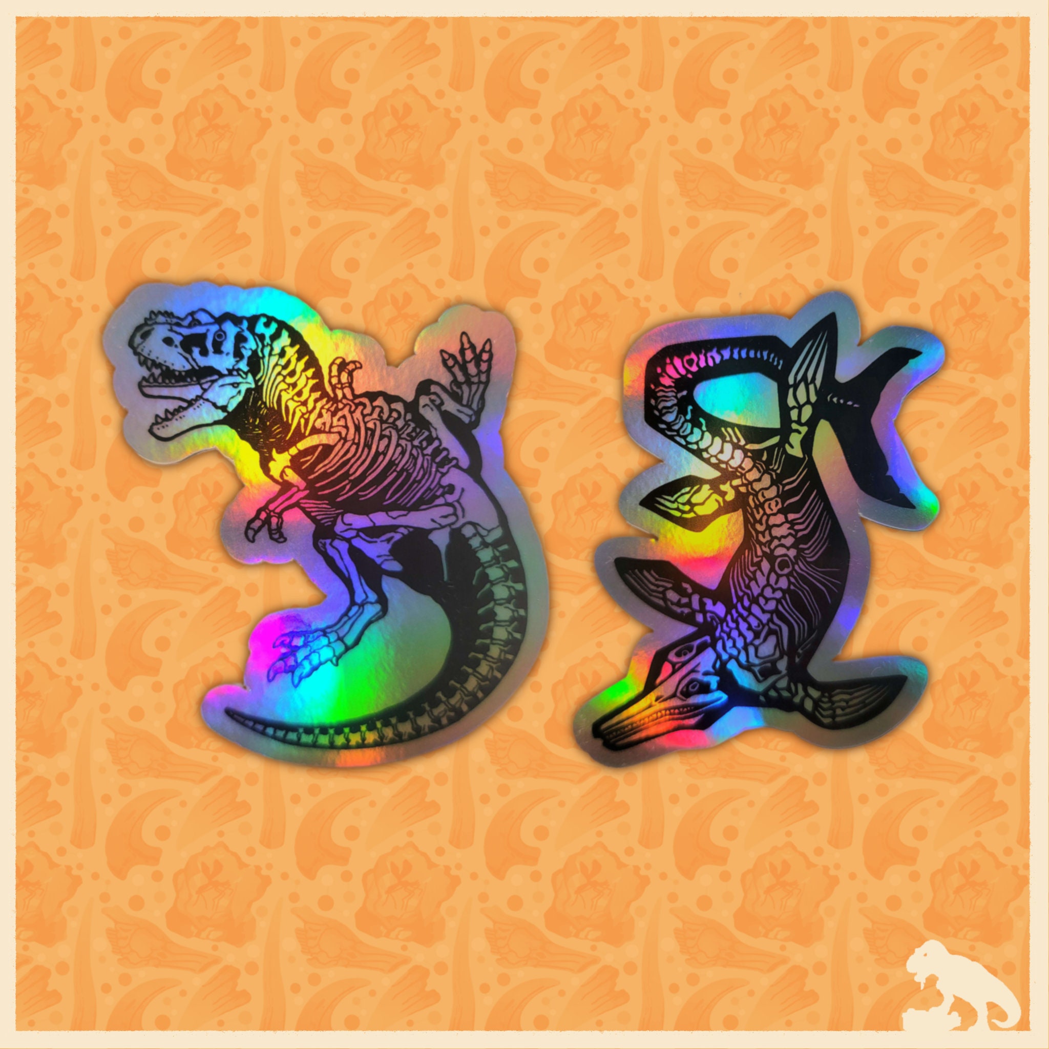 3 Dinosaur Fossil Die Cut Vinyl Sticker - Etsy