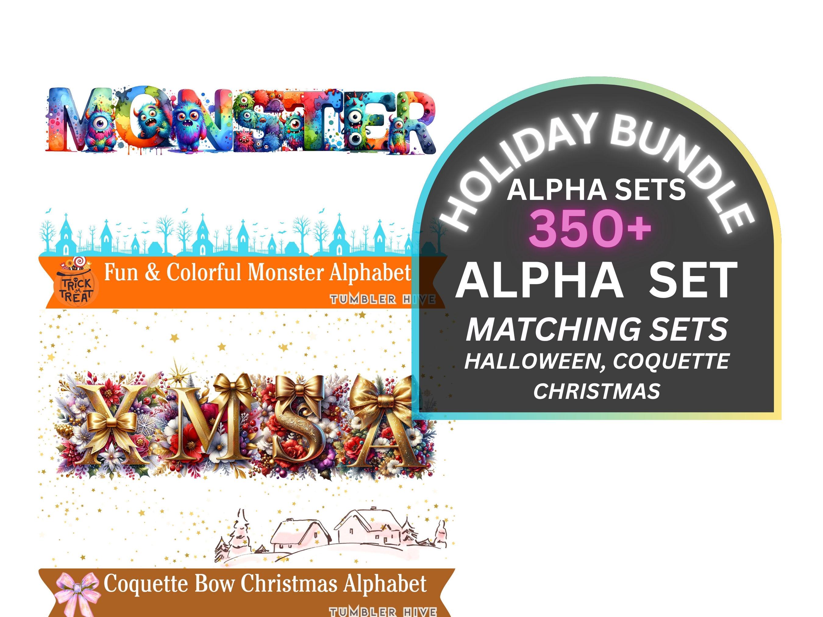 Holiday Alphabet Letters Mega Bundle: PNG Clipart, Sublimation Alpha ...
