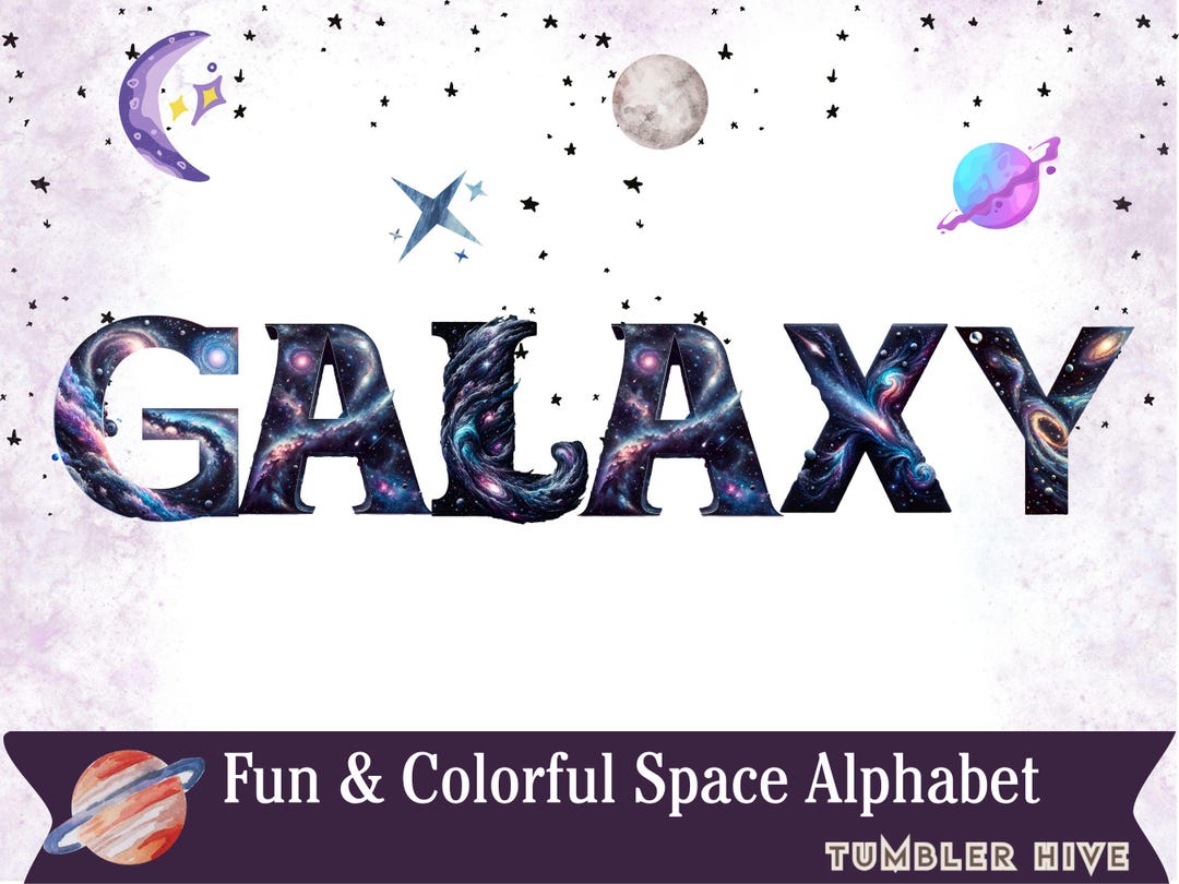 Space Galaxy Alphabet PNG: Tumbler Mug Clipart (digital Download) - Etsy