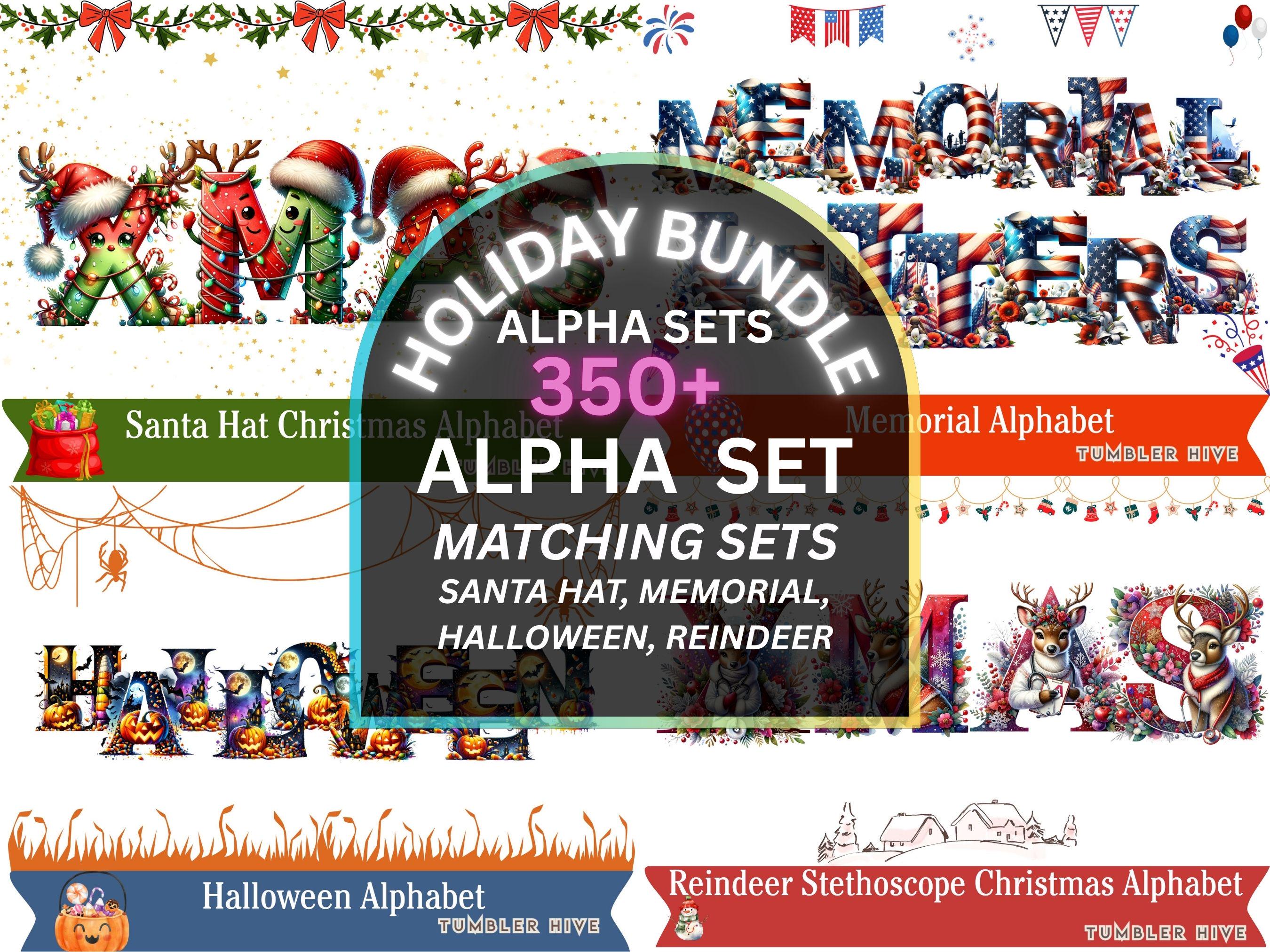 Holiday Alphabet Letters Mega Bundle: PNG Clipart, Sublimation Alpha ...
