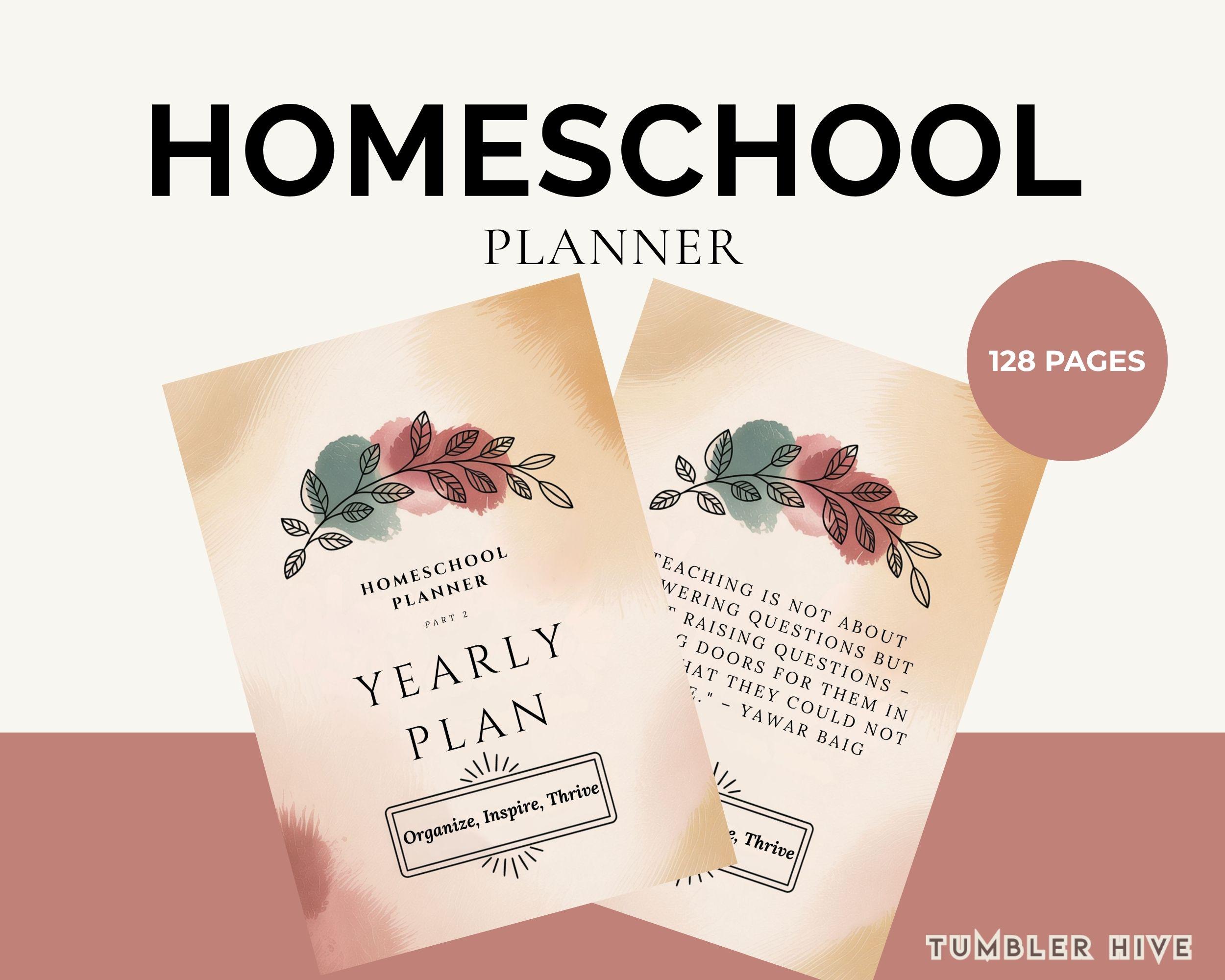 2025-2026 Homeschool Planner Printable | 128-page Boho Style Homeschool ...