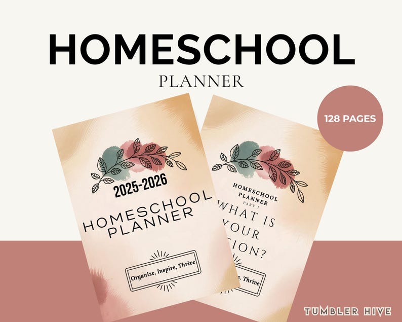 2025-2026 Homeschool Planner Printable | 128-page Boho Style Homeschool ...