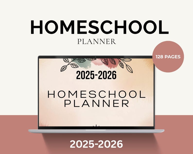2025-2026 Homeschool Planner Printable | 128-page Boho Style Homeschool ...