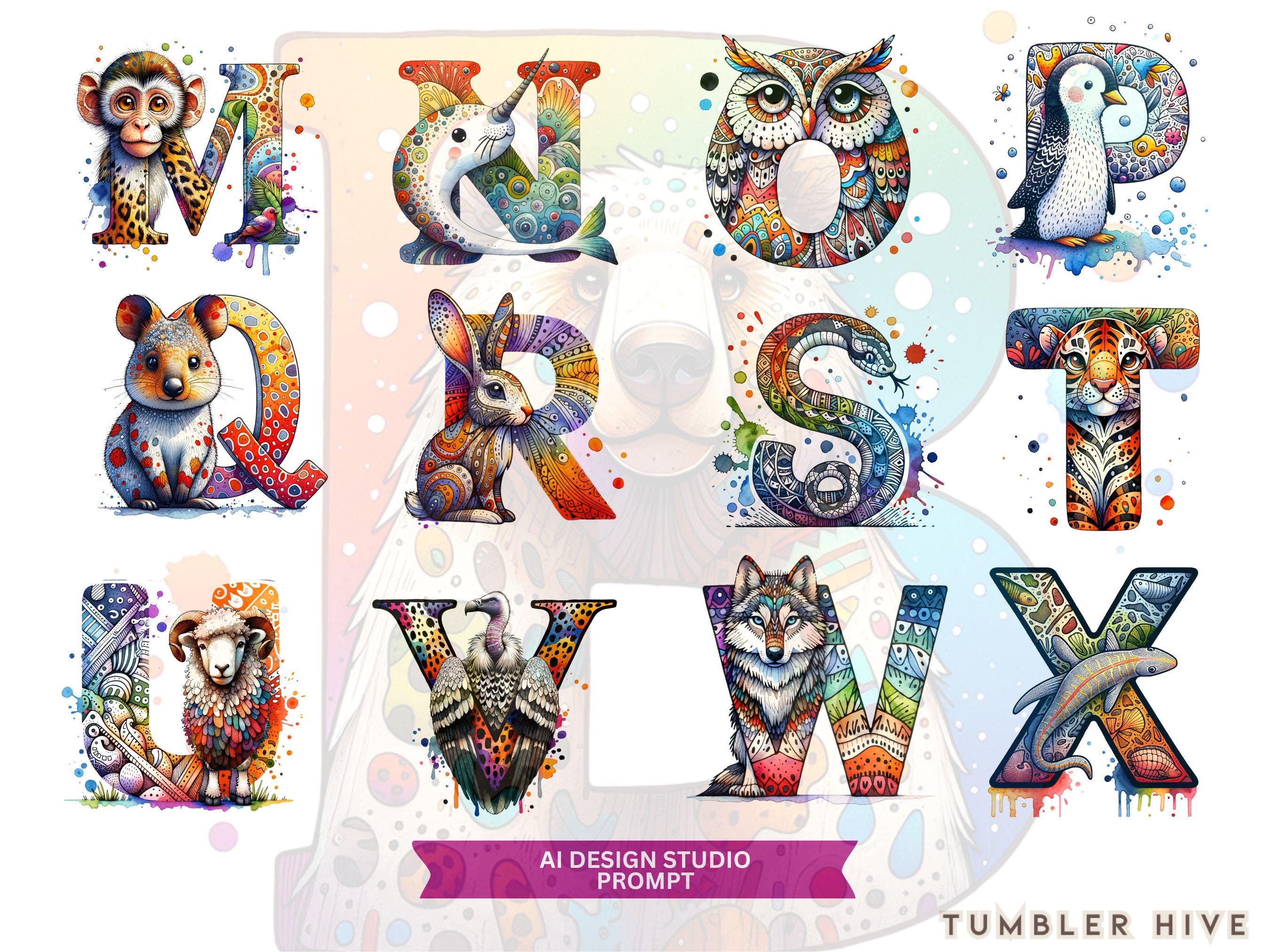 Animal Alphabet Clipart Bundle | ABC Letters for Kids, Commercial Use ...