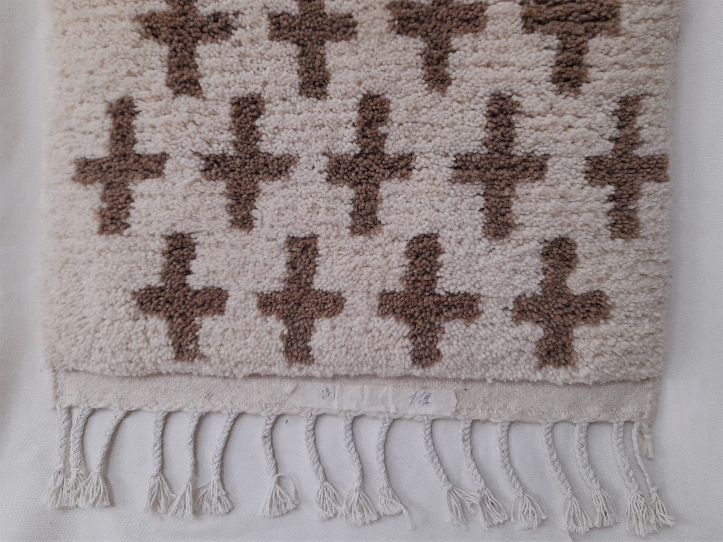Brown Cross Rug on White Background, Moroccan Rug, Handmade Rug, Berber ...