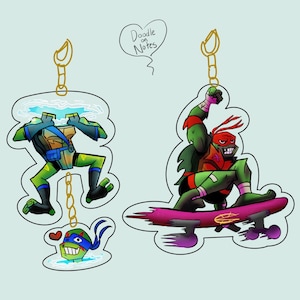 ROTTMNT Leonardo and Raphael Keychains - Etsy