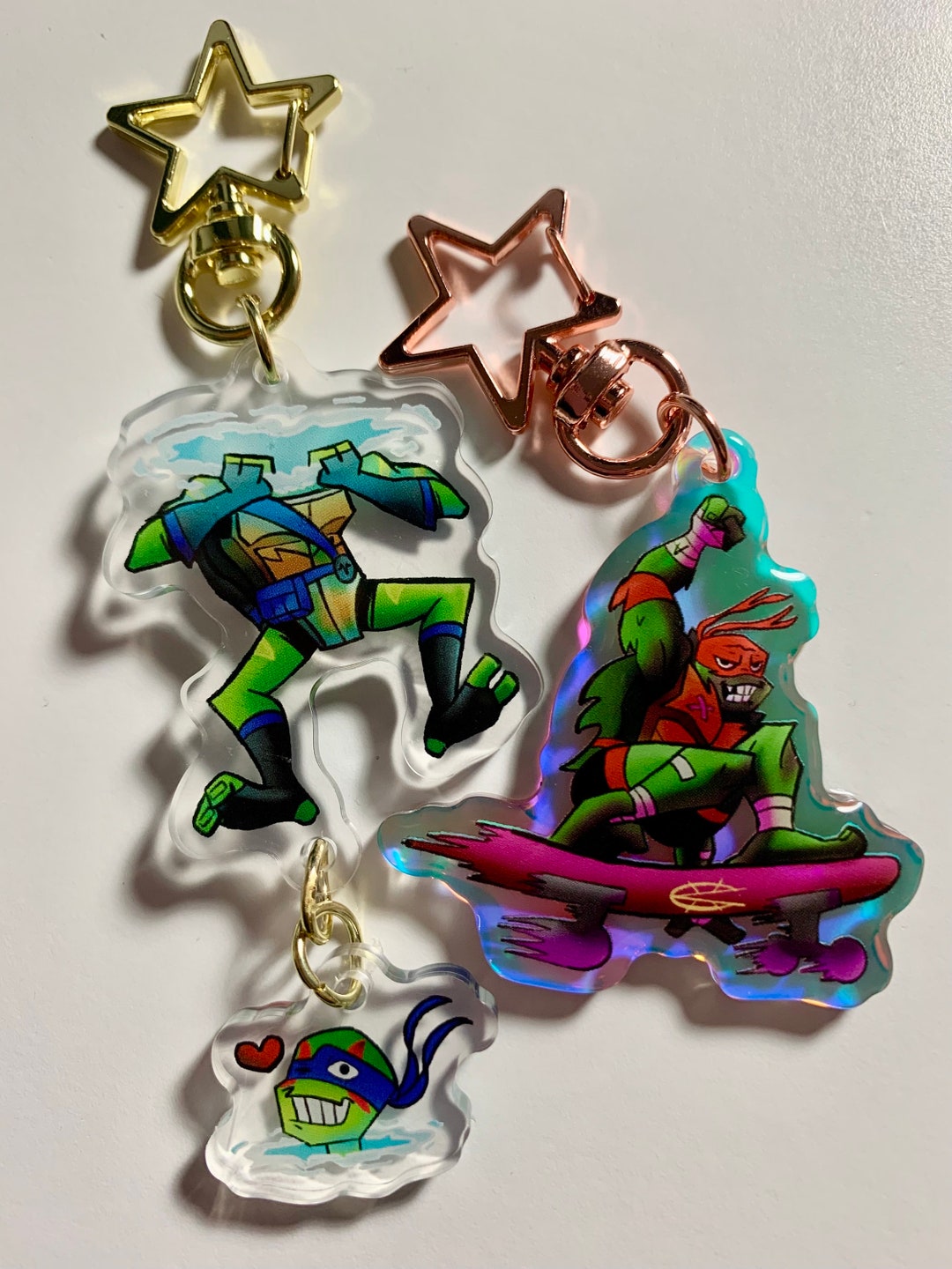 ROTTMNT Leonardo and Raphael Keychains - Etsy
