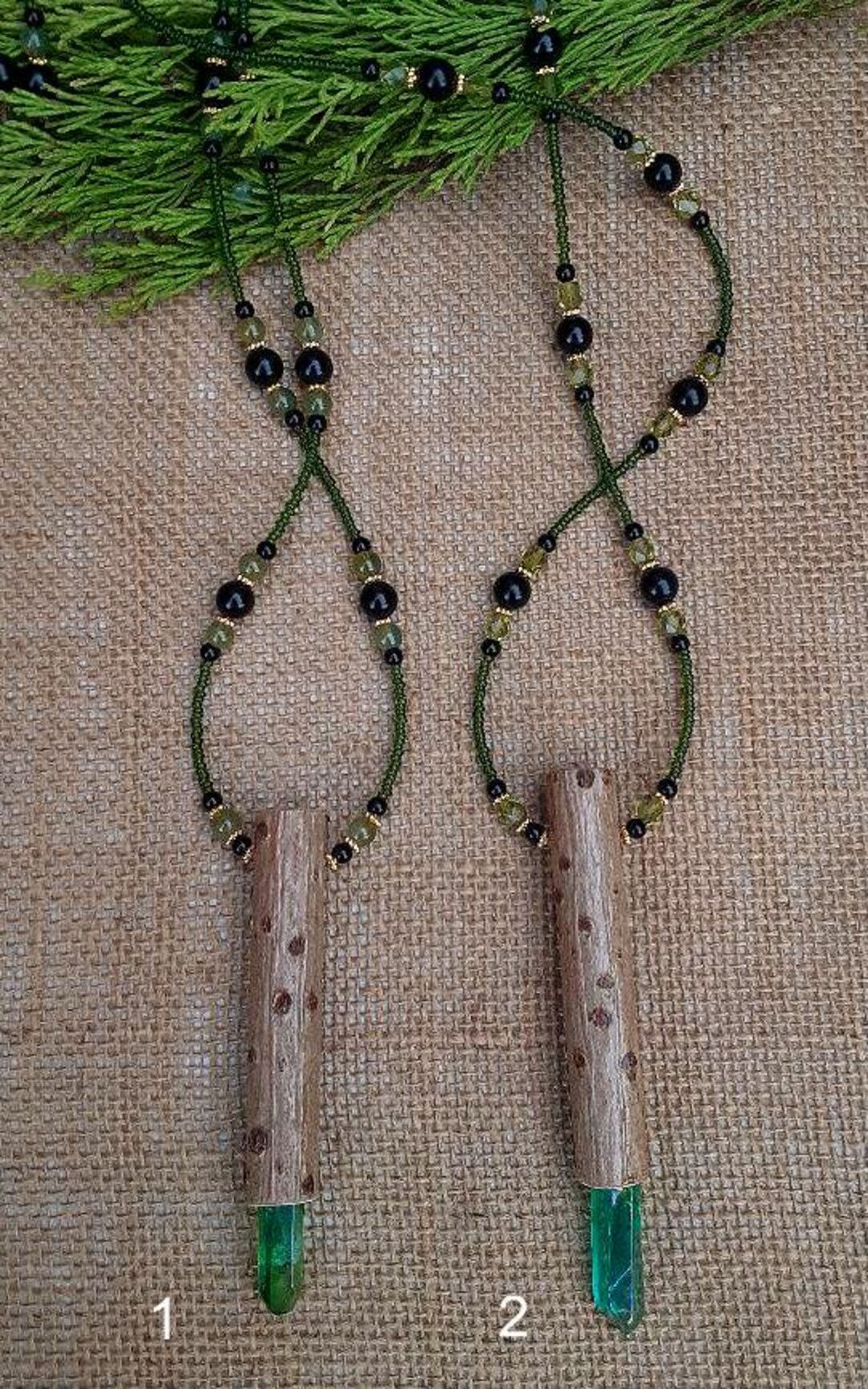 The Witches Tree Elder Wood Quartz Tipped Talismanic Necklace - Etsy
