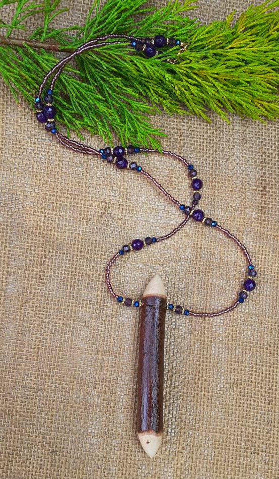 Dark of the Moon Willow Wood Talismanic Necklace 3 - Etsy
