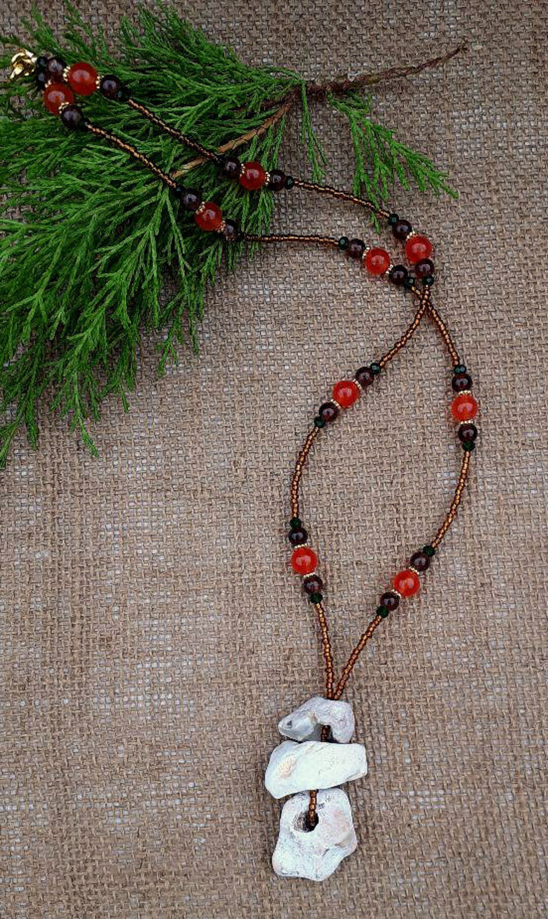 The Weird Sisters Triple Hag Stone Necklace 3 - Etsy