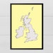UK & Ireland Map OR London Map, Grey/yellow/pink/blue Pastels, Wall Art ...