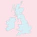 UK & Ireland Map OR London Map, Grey/yellow/pink/blue Pastels, Wall Art ...