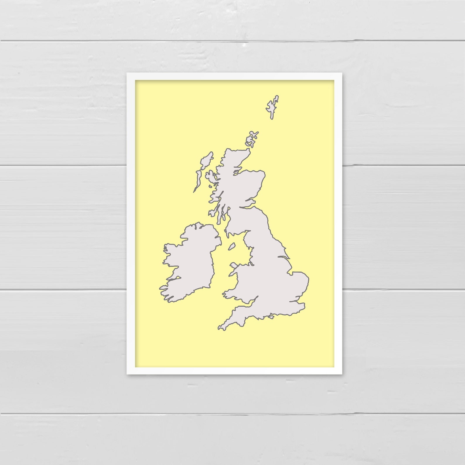 UK & Ireland Map OR London Map, Grey/yellow/pink/blue Pastels, Wall Art ...