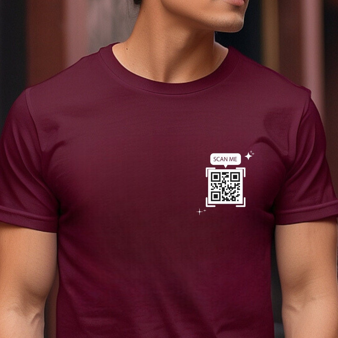 Fuck Off!!! QR Code T-shirt, Scan Me QR Code Tee, Loose Fit Shirt ...