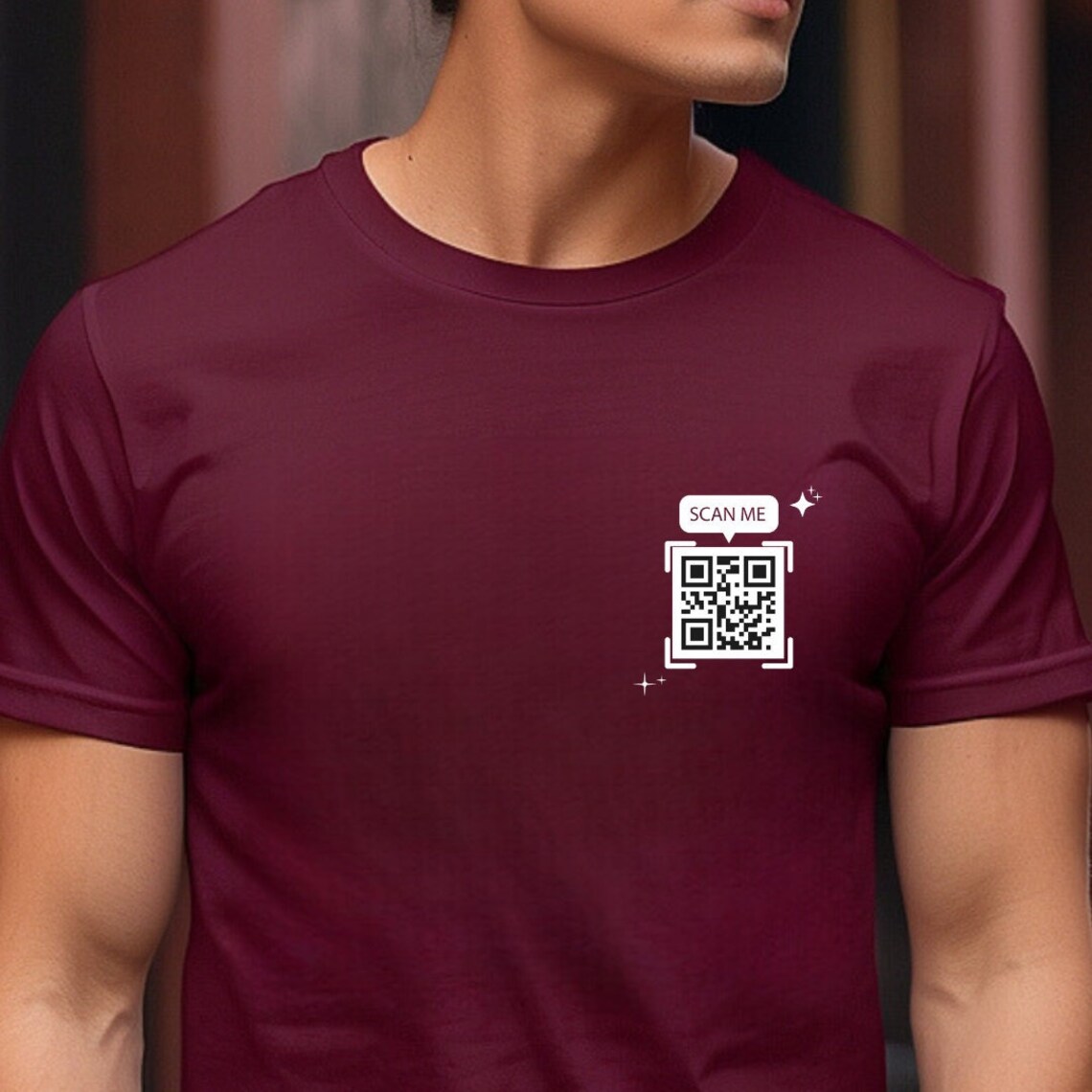 Fuck Off!!! QR Code T-shirt, Scan Me QR Code Tee, Loose Fit Shirt ...